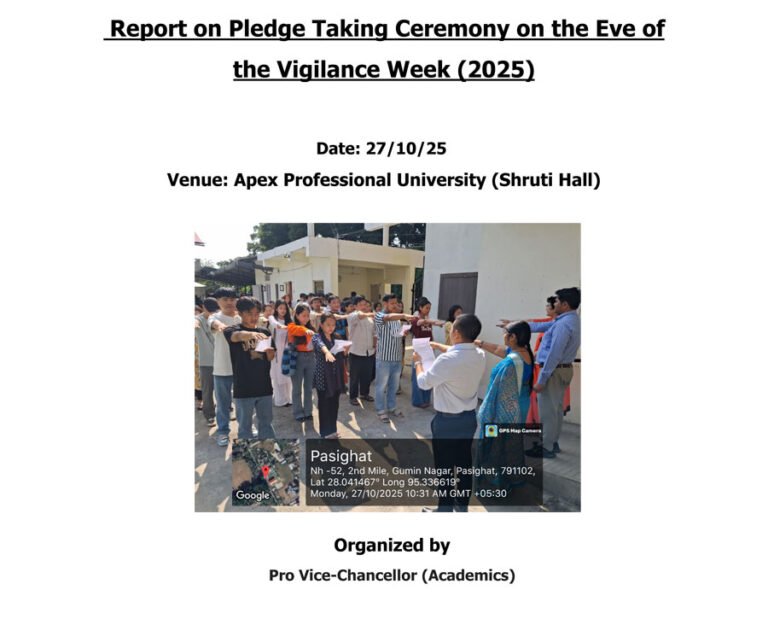 Pledge Taking Ceremony on the Eve of the Vigilance Week 2025 - Apex ...